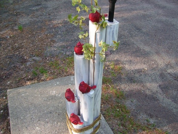 Items similar to Large 44" Cardinal Solar Light yard art garden patio ...