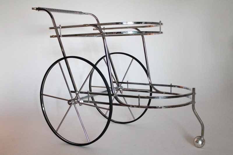 70s BAR CART / serving cart hollywood regency mid century vintage retro ...