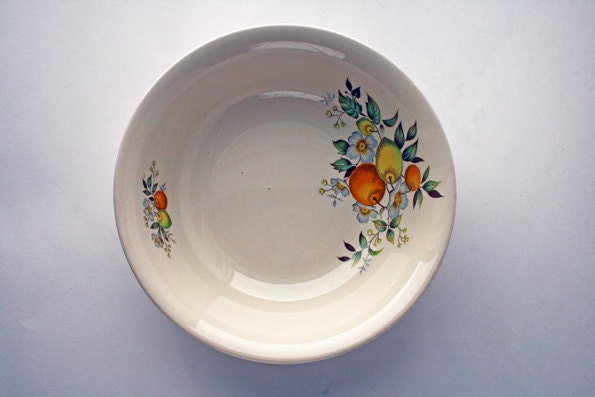 Serving Bowl, Orange & Lemon design with blossom. retro ceramic ...