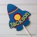 Blast off birthday Spaceship topper Rocket ship topper