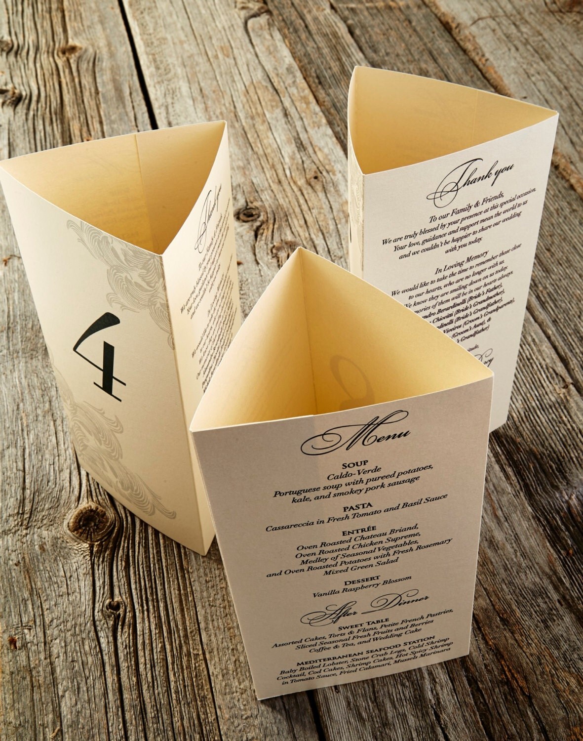 Tri fold Menu Custom Made