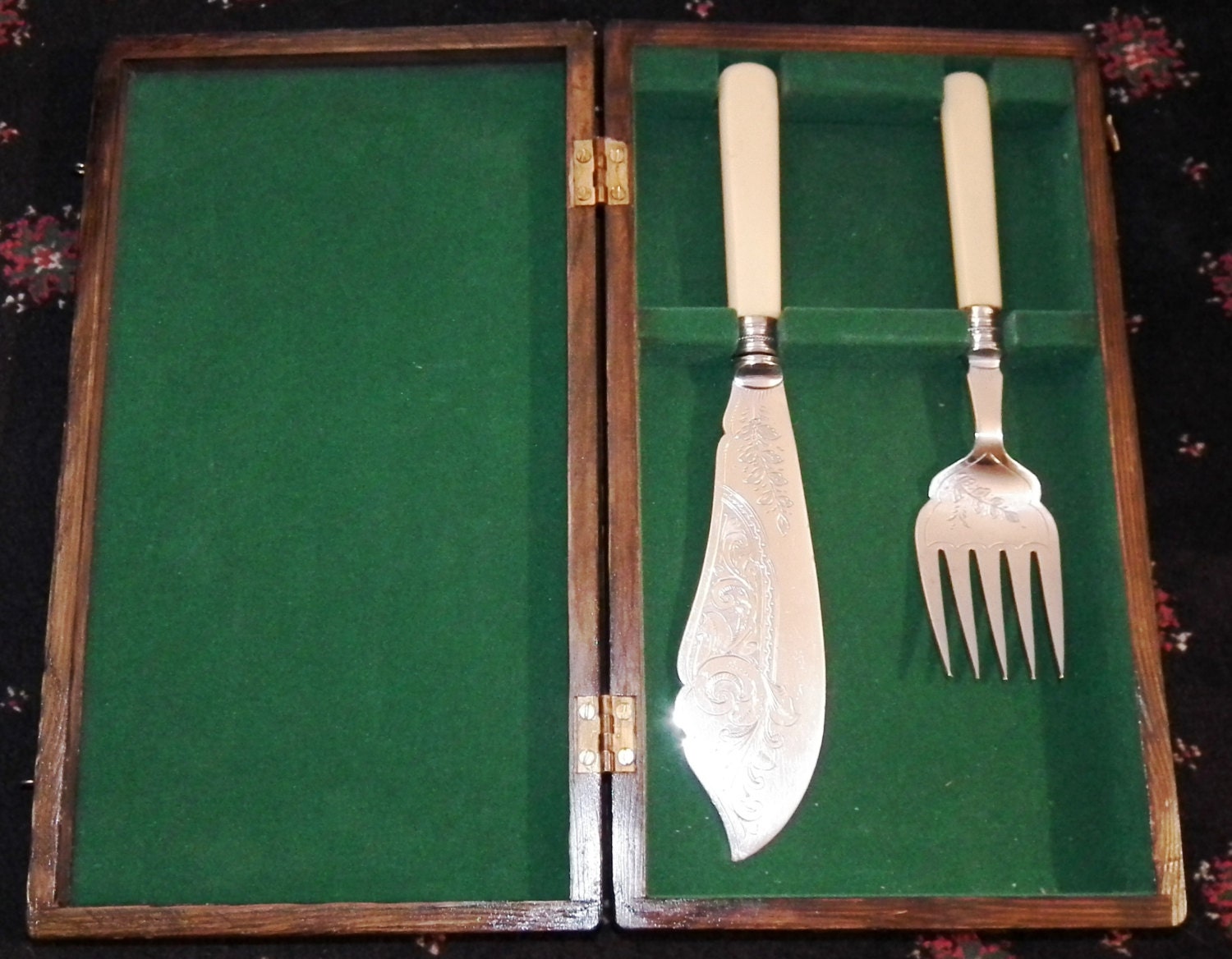 Antique Victorian Silver Fish Knife and Fork Boxed Set by Frank Gough ...