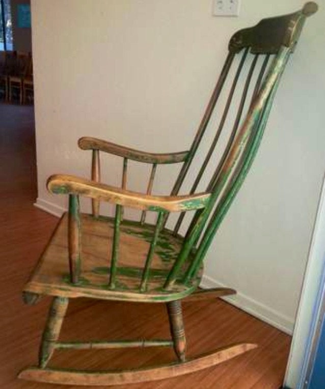 Rustic Chic Distressed Green Rocking Chair – Haute Juice