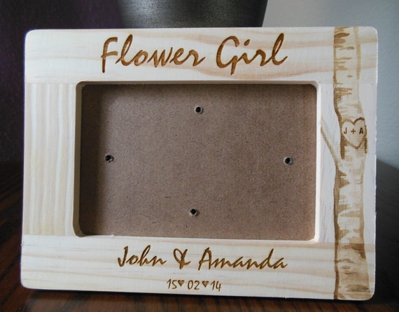 Flower Girl Frame Flower Girl gift Rustic by CustomWoodWonders