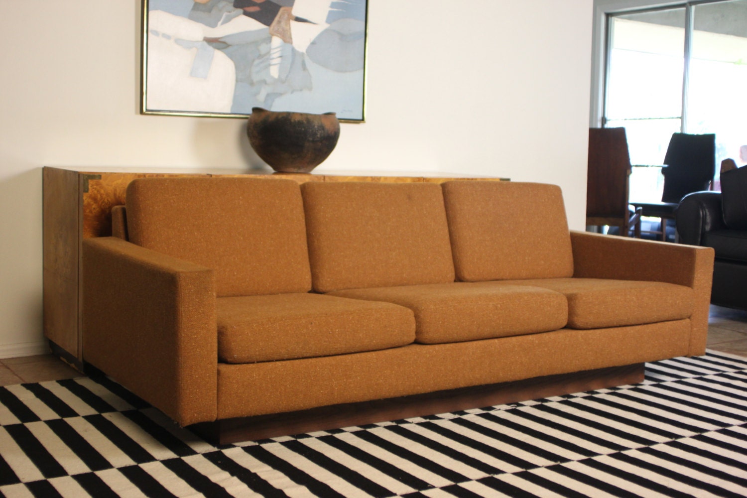 Mid Century Modern Wood Base Sofa – Haute Juice
