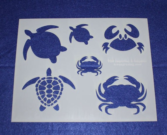 Sea Life Stencil Set 8 x 10 Stencil 14 Mil by QuiltingTemplates