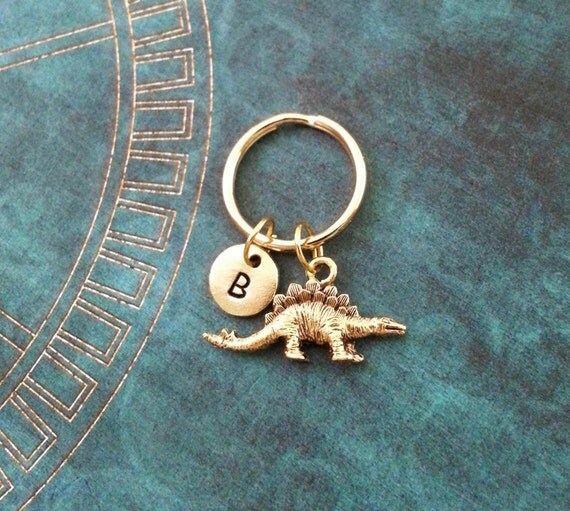 Dinosaur Keychain VERY SMALL Stegosaurus Keychain Personalized