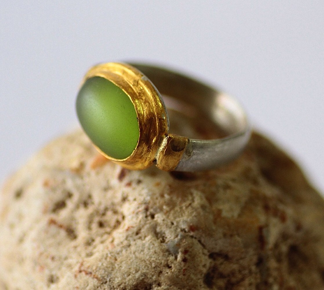 Opaque Green Peridot Ring Peridot Engagement Ring Unique
