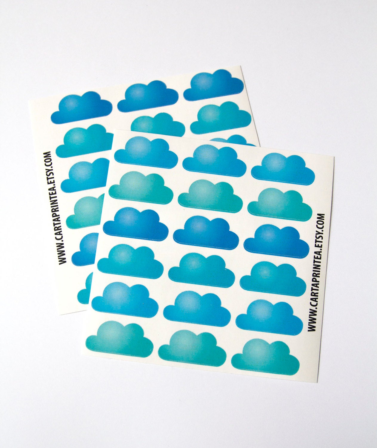 36 glossy cloud stickers life planner stickers scrapbook