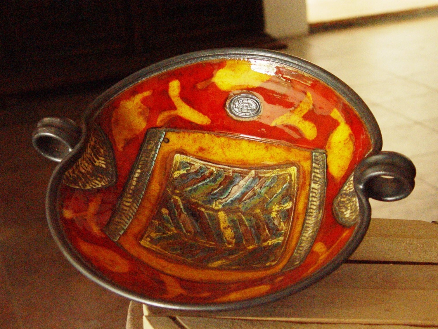 Pottery Fruit Bowl with Hand Painted Decoration. Ceramic Fruit Dish ...