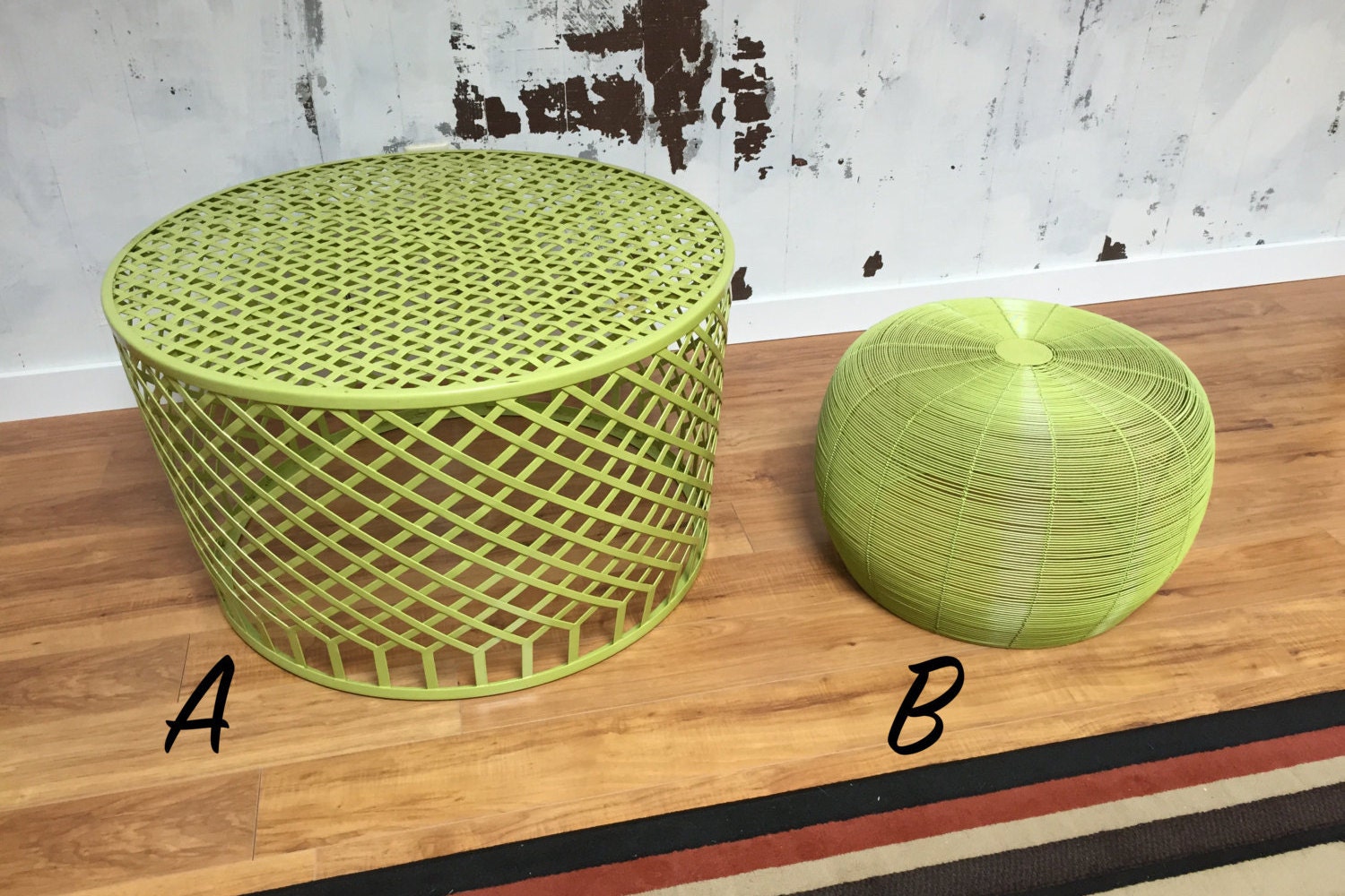 Round Green Metal Wire Spiral Stool – Haute Juice