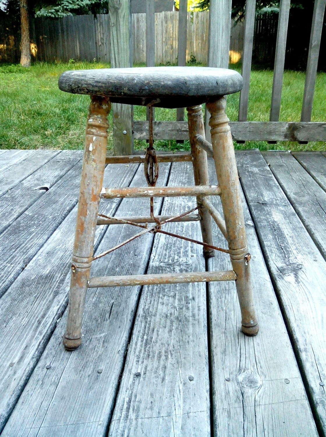Antique 1910’s 20’s Primitive Wood Painters Stool – Haute Juice