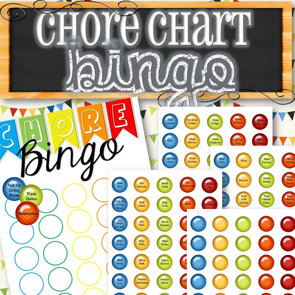 100 Chores Bingo Chart INSTANT DOWNLOAD
