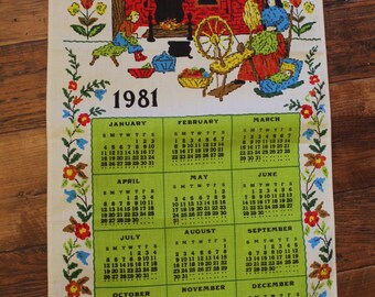 1981 calendar | Etsy