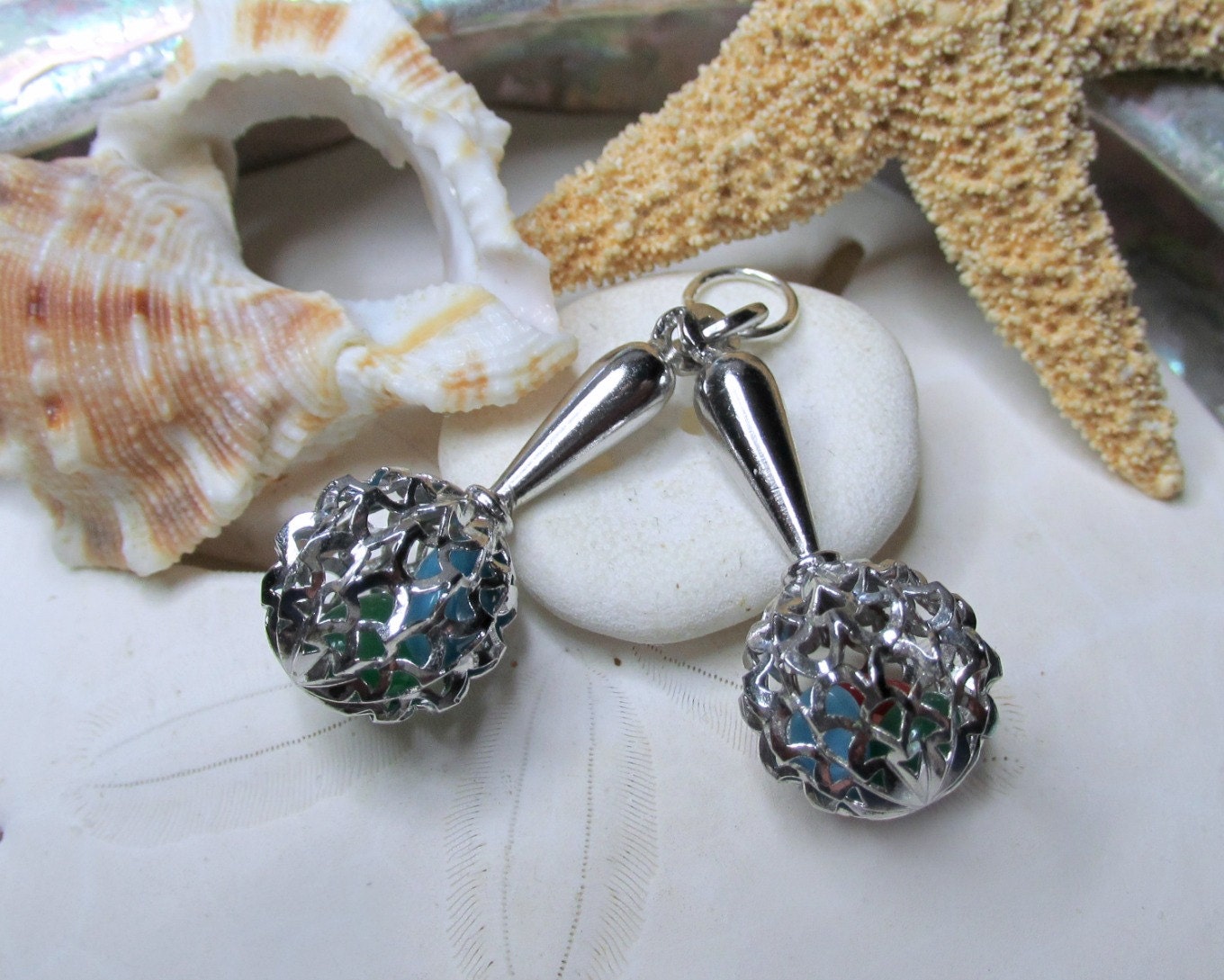 Sterling Silver Maracas Charm Pendant 3D Movable 4.37g – Haute Juice