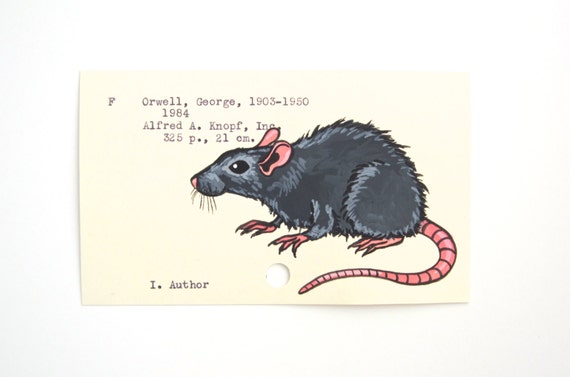 George Orwell 1984 Print of my painting of a rat on a