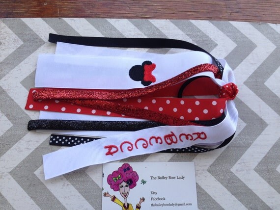 Personalized Minnie Mouse Ponytail Streamer by TheBaileyBowLady
