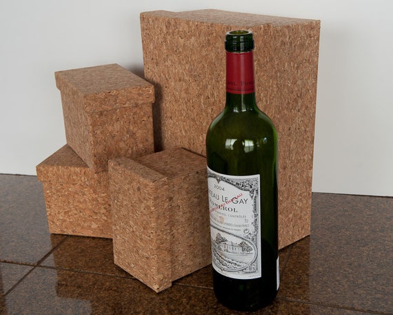 Storage Box Cork Box Set of 4 Wine Cork Box Rustic Wedding