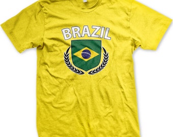 Brazil Flag Crest Men's T-shirt Flag of Brazil Brasil