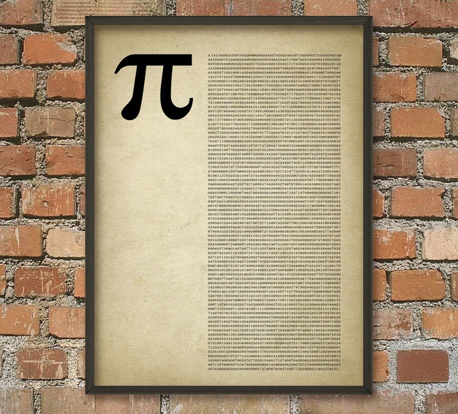 Pi Digits Wall Art Poster Mathematics Student Gift Idea