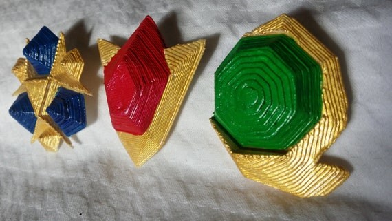 Legend of Zelda 3 piece Spiritual Stones Magnet Set. 3D