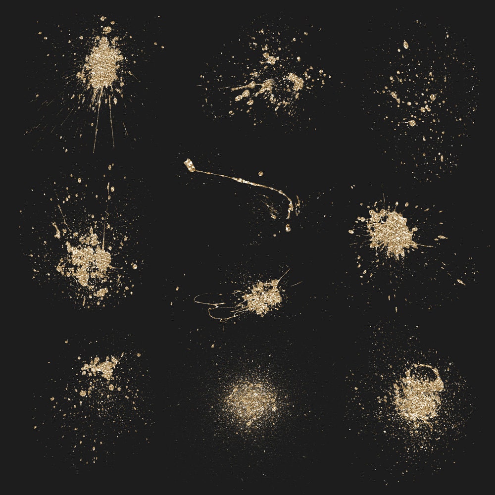 Gold Glitter Paint Splatter Clip Art gold glitter gold