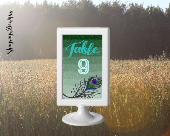 Peacock Table Number Cards Printable