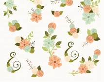 Unique mint flowers clipart related items | Etsy