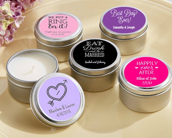 Set Personalized Wedding Favor Personalized Candle By Eventdazzle