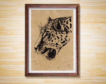 Leopard poster | Etsy