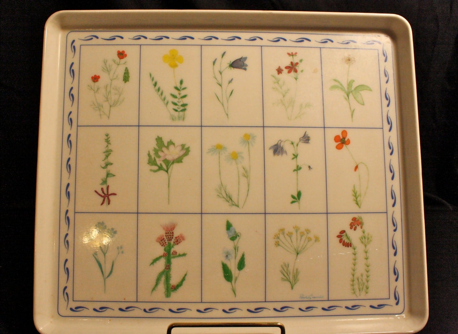 Design Imports Melamine Serving Tray, Wild flowers design, Made in ...