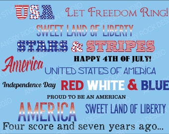 Patriotic words | Etsy