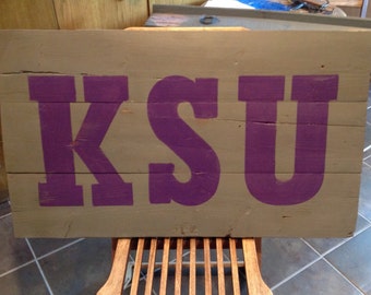 Items similar to Large K STATE / Kansas State University Wreath Purple ...