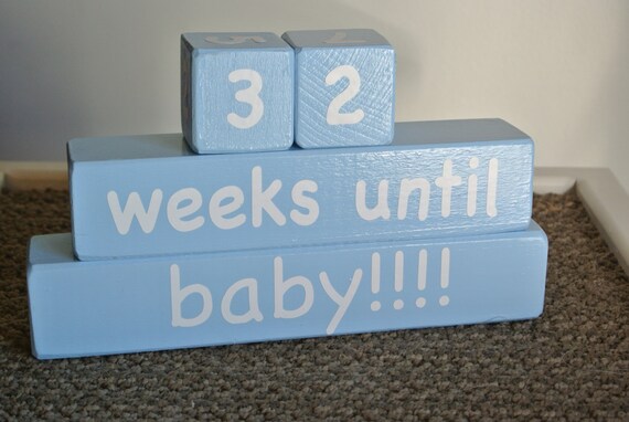 Baby Countdown Blocks Pregnancy Countdown Blocks by DesignedWells