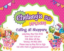 Shopkins Custom Printable Birthday Invitation