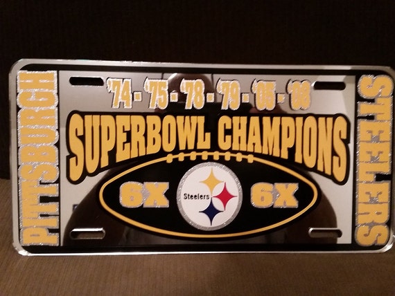 Mirrored License Plate Pittsburgh Steelers Team by DiamondDecalz