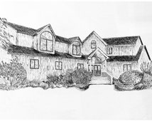 Popular items for custom house drawing on Etsy
