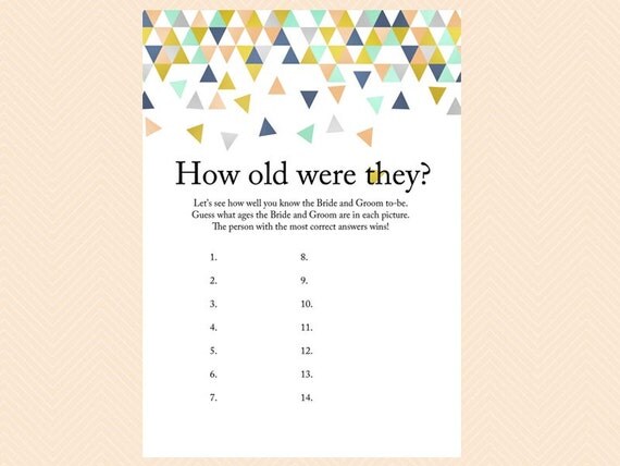 how old were they guess the age game Modern Mint Geometric