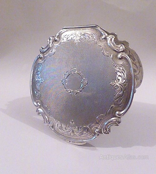 Solid silver compacts antique Czechoslovakian large 4″ 835 silver ...