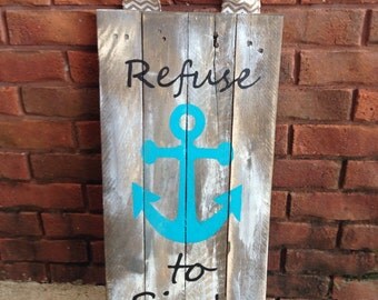Wooden anchor sign | Etsy