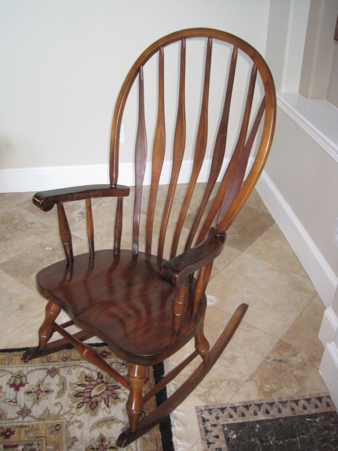 Antique Early American Style Rocking Chair – Handcrafted, Marked VA ...