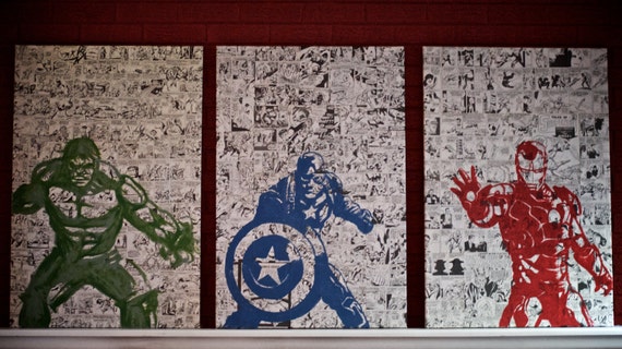 AVENGERS TRIO: Hulk Ironman & Captain America by CanvasArtByJorge