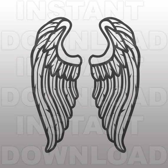 Angel Wings-Feathers-SVG File Cutting Template-Clip Art for