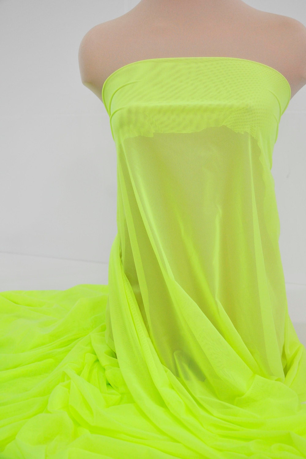 Power mesh stretch fabric semi sheer 4 ways stretch..Neon