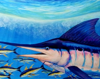 Marlin painting | Etsy