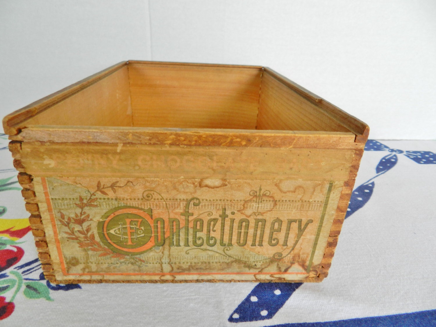Vintage Wood Candy Box, Confectionary Candy Box, Chocolate Bar Box ...