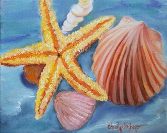 Small Still Life Painting Ceramic Rooster by OilPaintingsByCheri