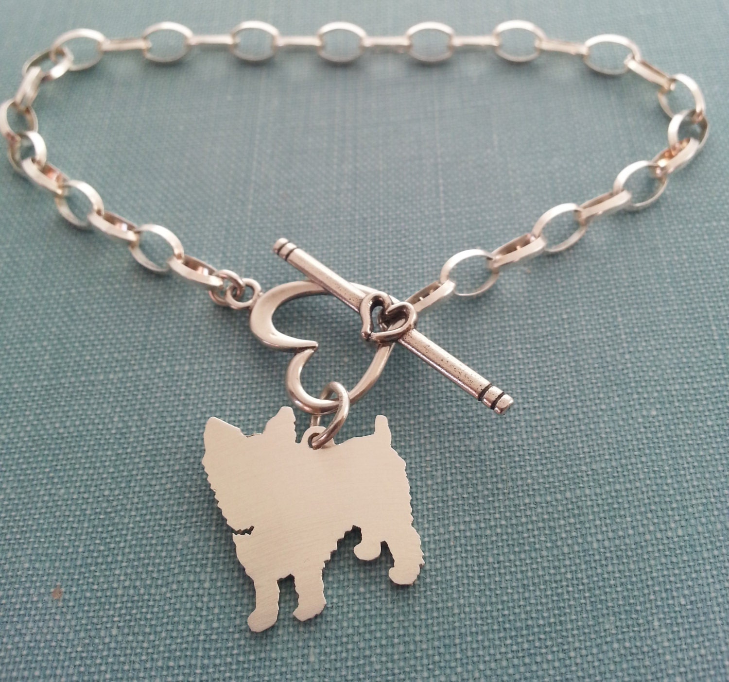 Yorkshire Terrier Dog Chain Bracelet Yorkie Sterling by DiBAdog