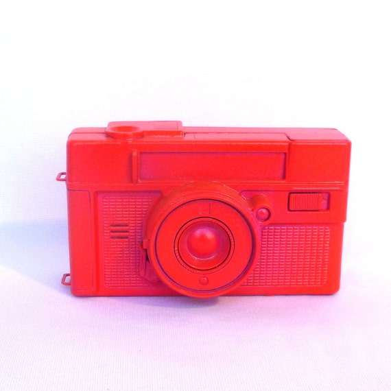 UPCYCLED NEON Vintage CAMERA/ Neon Pink Display Camera