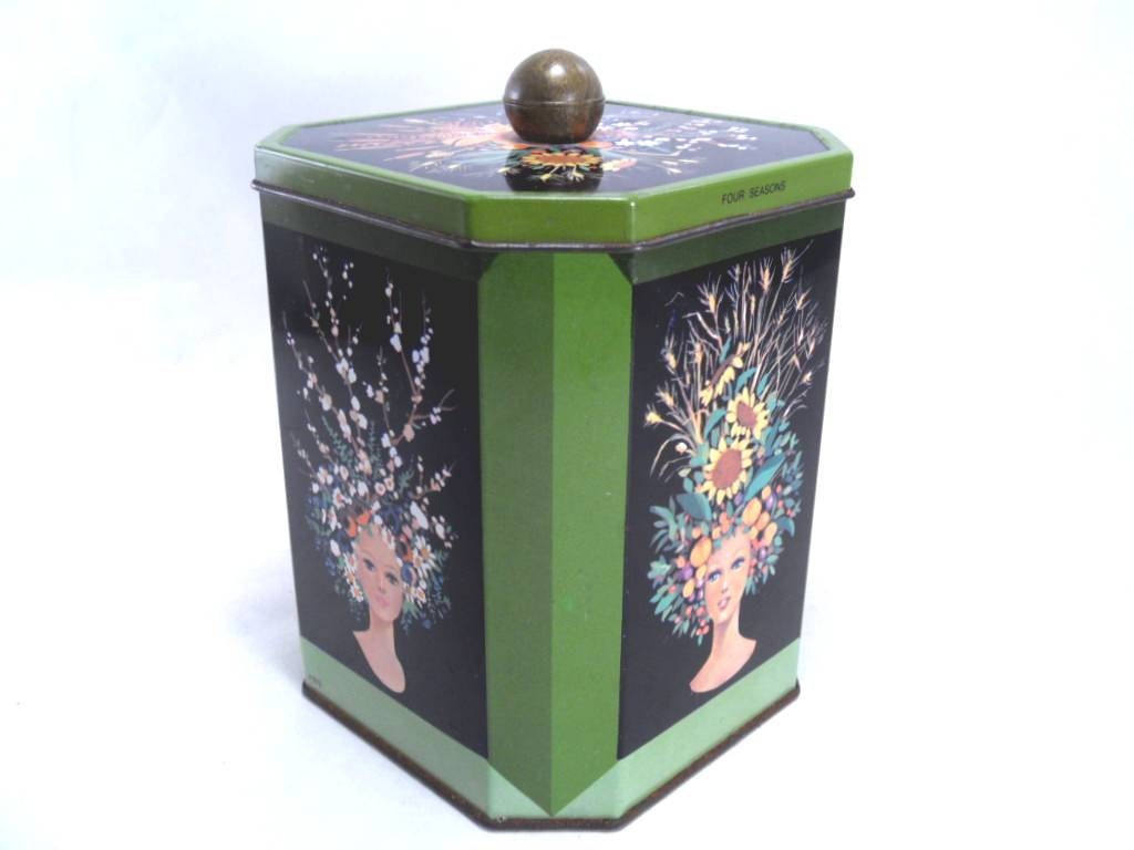 Octagonal Four Seasons Biscuit Tin Vintage 50s – Haute Juice
